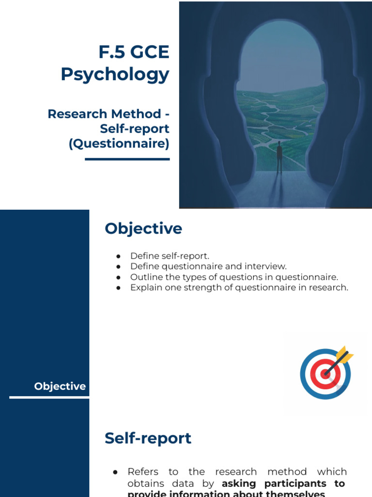 2024-25 F5 GCE Psychology - Self Report PDF | PDF