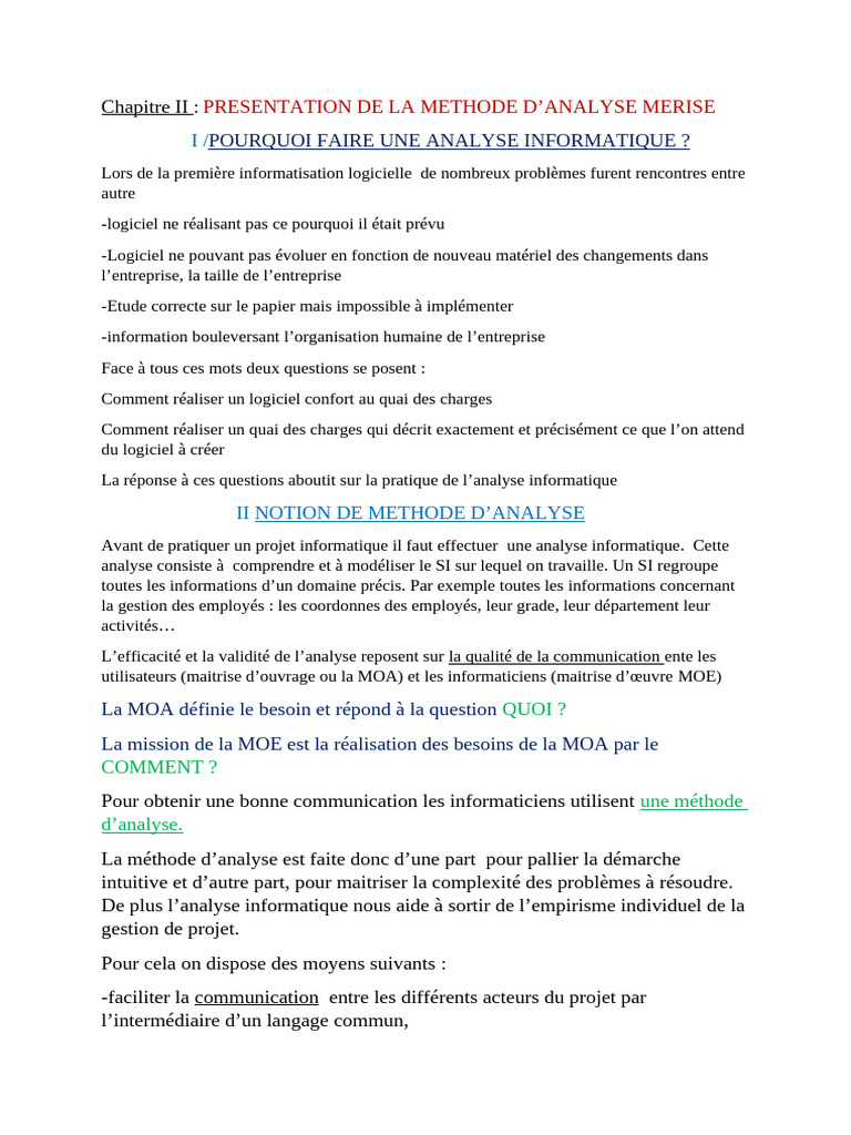 Chapitre 2 Merise | PDF