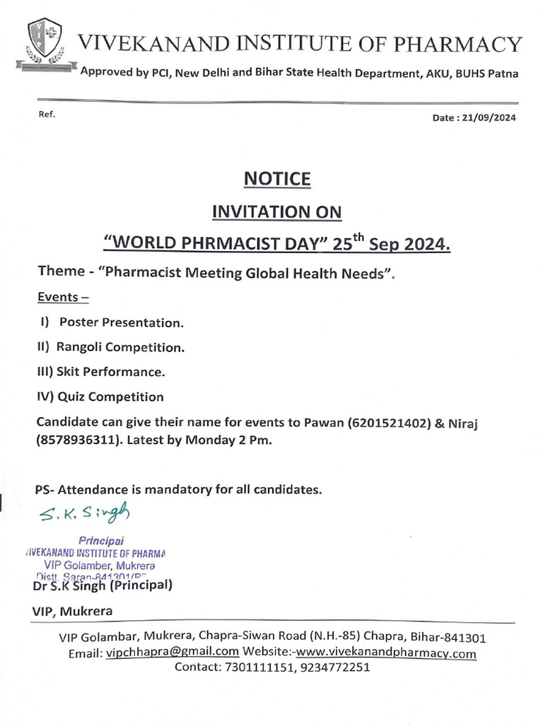 Pharmacy Day Notice | PDF