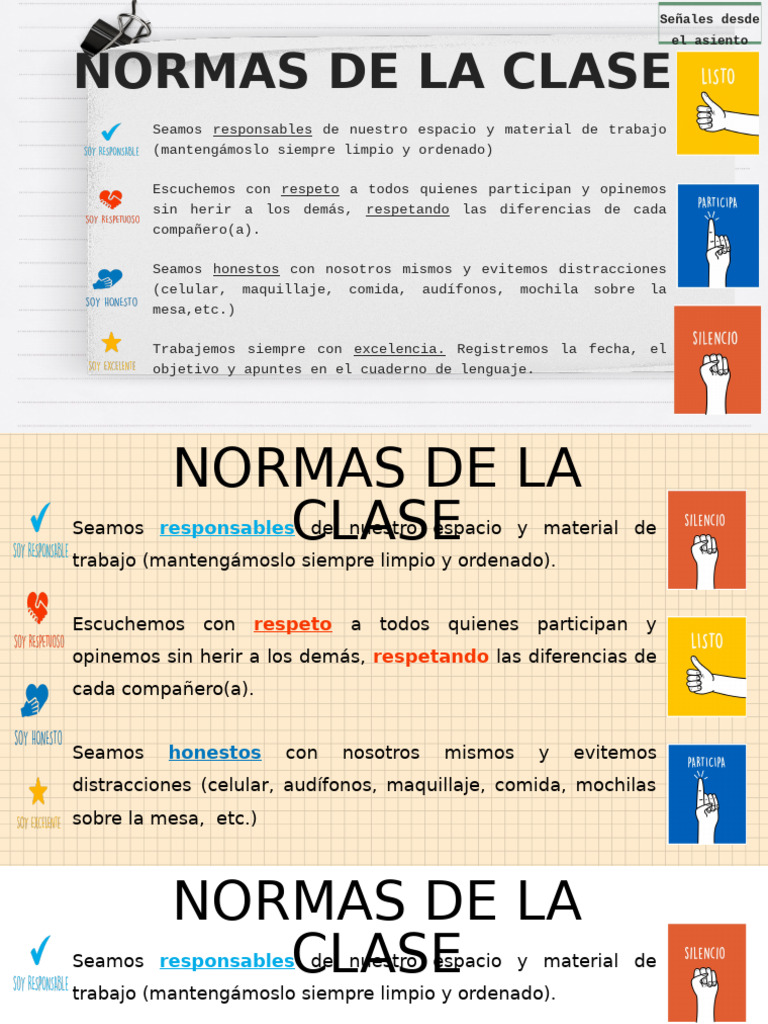 Normas de La Clase | PDF