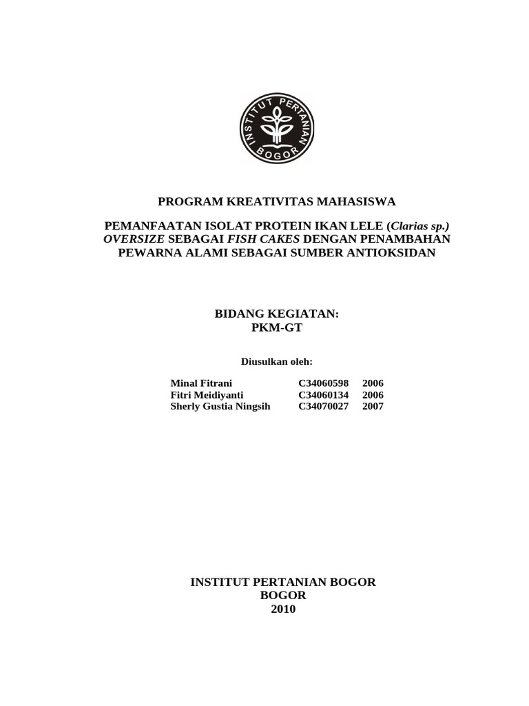 PKM-GT-i0-IPB-Minal Fitrani | PDF