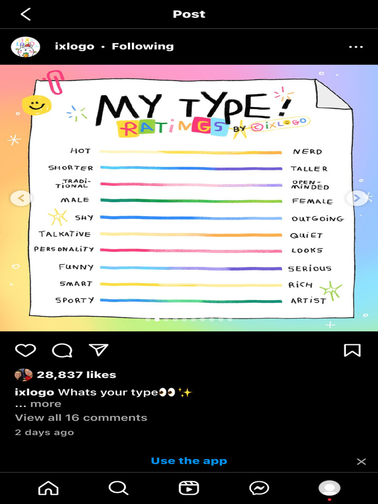 Whats Your Type? ( ( (Swipe For English& More Colors??) ?how To Share ...