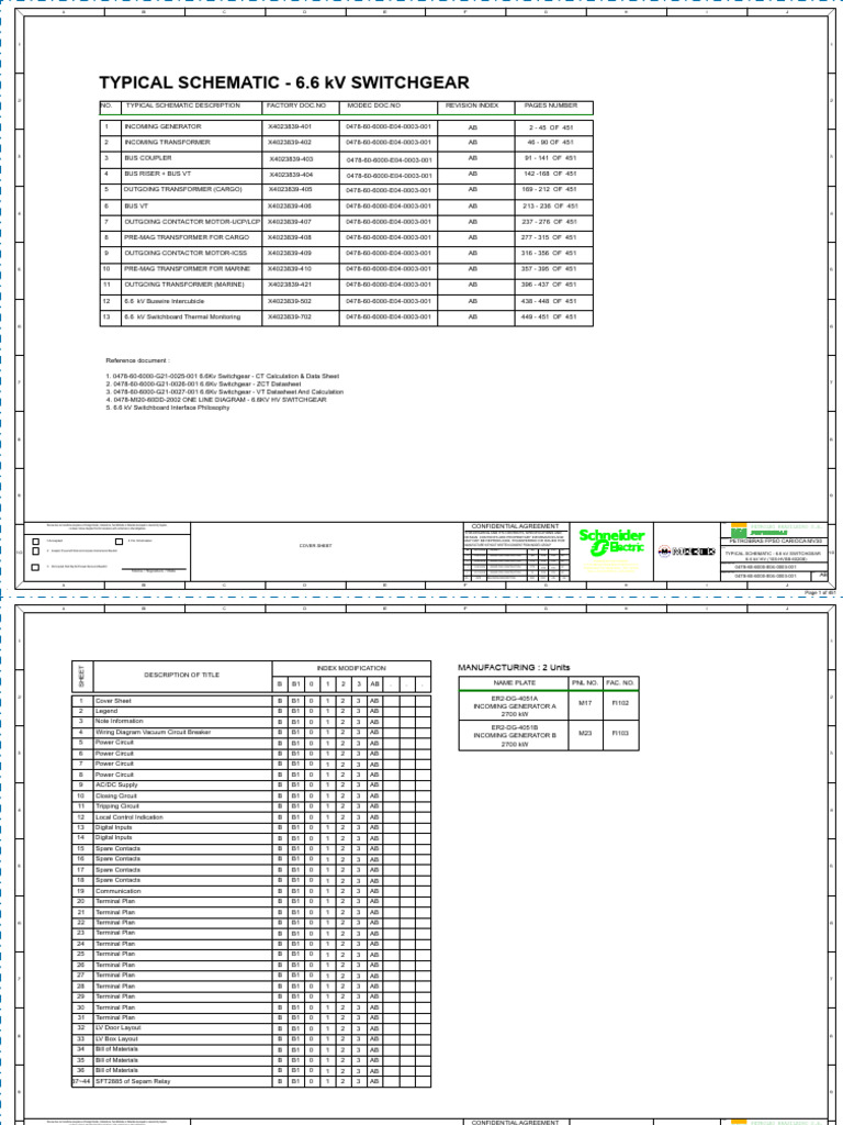 Typical Schematic - 6.6 KV Switchgear | PDF