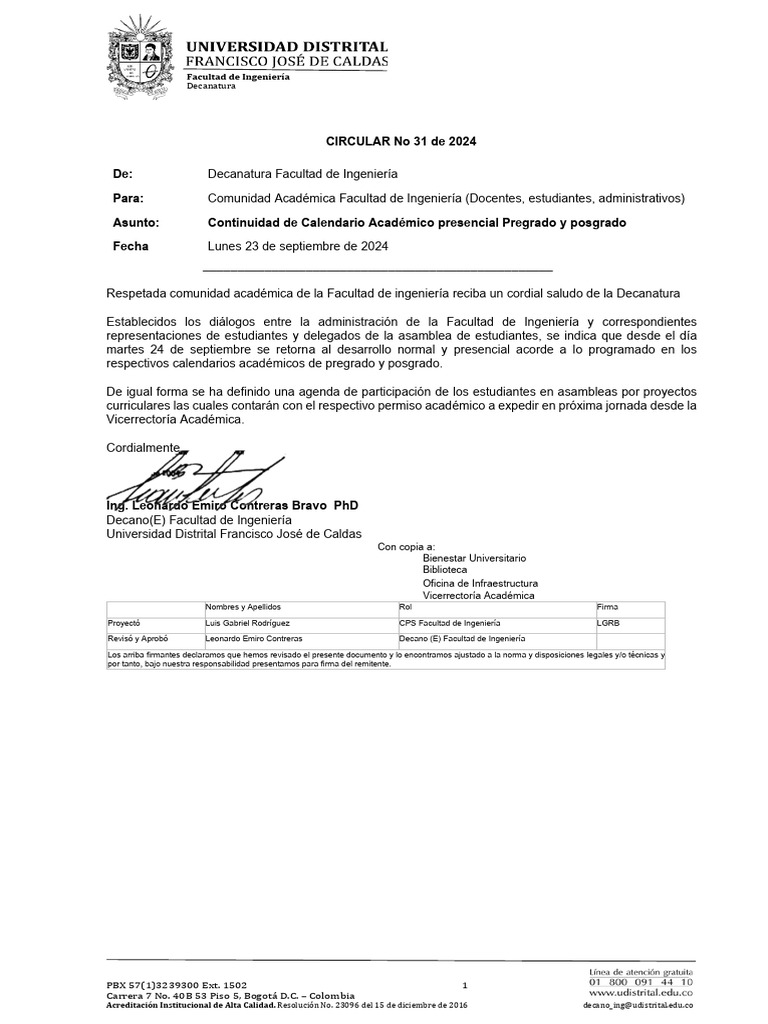 CIRCULAR No 31 de 2024 Fir | PDF