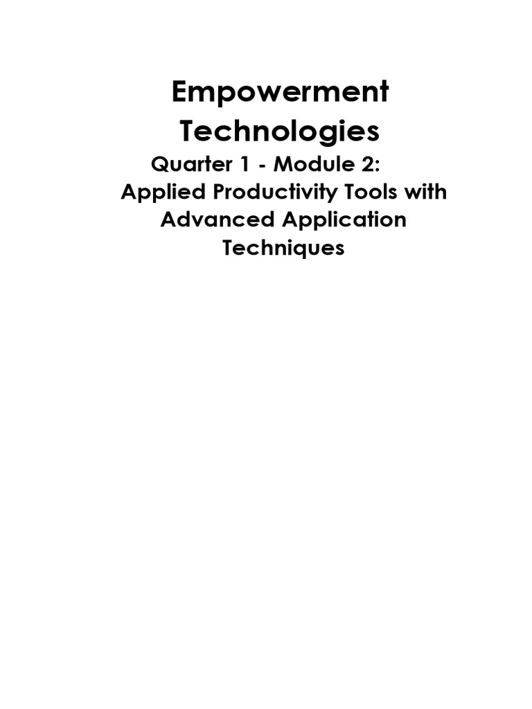 Empowerment Technology Module 2 | PDF | Hyperlink | Spreadsheet