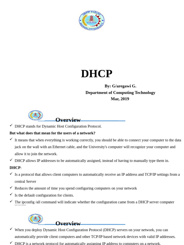 DHCP | PDF