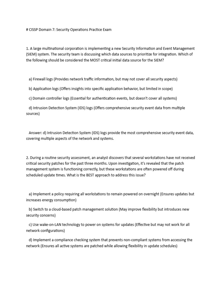 CISSP Domain 7 QA Part2 | PDF