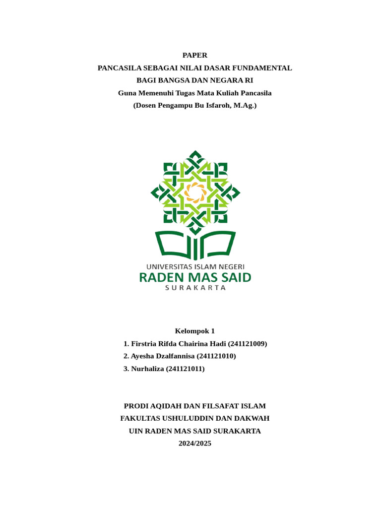 PAPER Pancasila Kelompok 3 | PDF