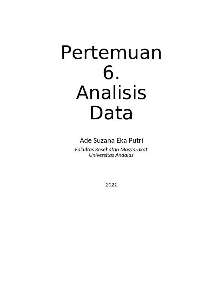 Pengantar Analisis Data | PDF