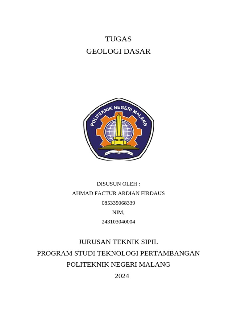 Tugas Geologi Dasar | PDF