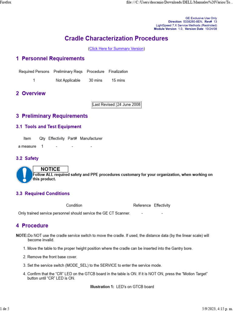 Cradle Characterization Procedures | PDF