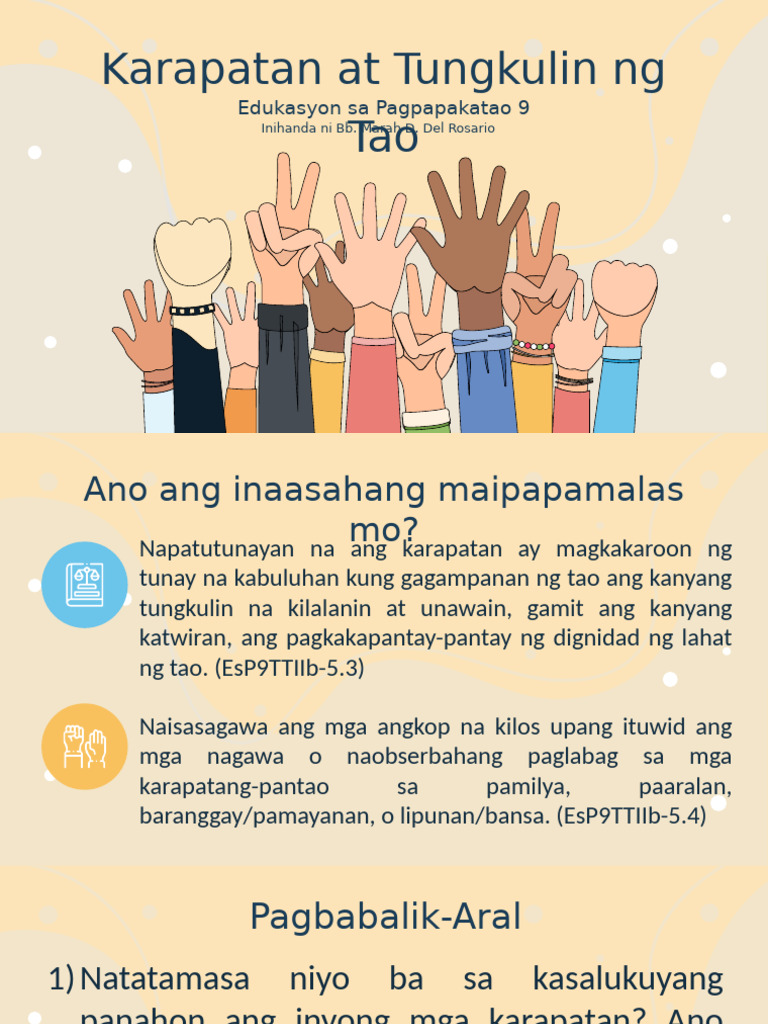 Karapatan at Tungkulin NG Tao Part 2 | PDF