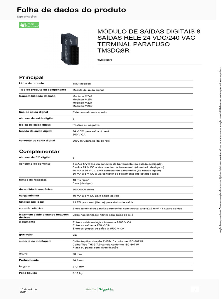 Schneider Electric - Modicon-TM3 - TM3DQ8R | PDF