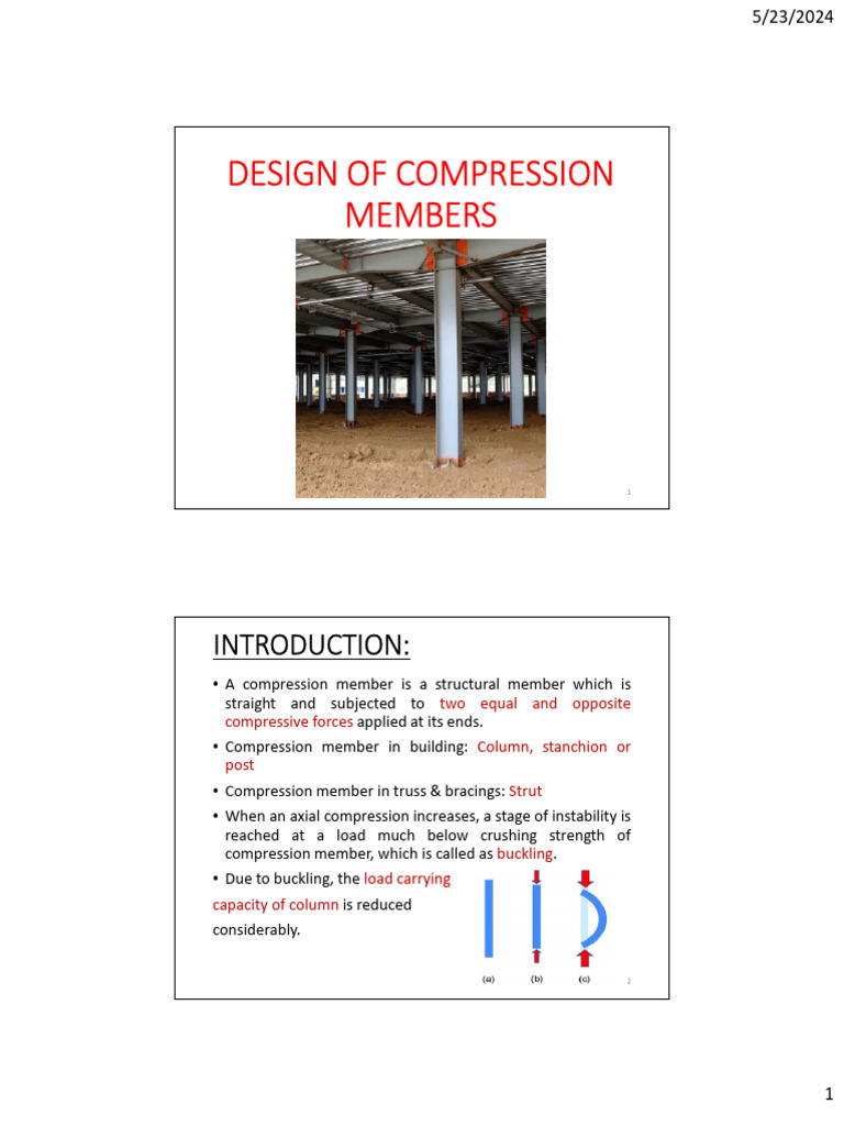 Lecture 5 - Design of Compression Members | PDF