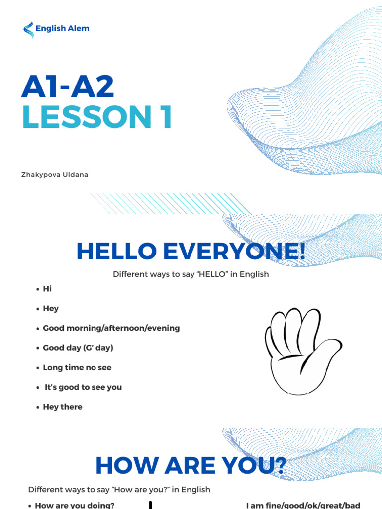 A1 lesson 1 (2) | PDF