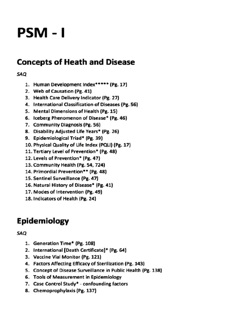 PSM 10 Years Pyq | PDF