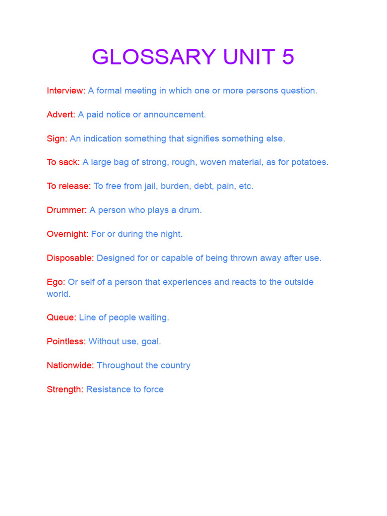 Glossary U.5 | PDF