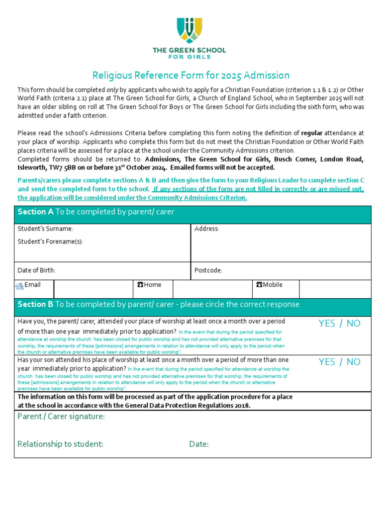 TGSG_RELIGIOUS_REFERENCE_FORM_2025 | PDF