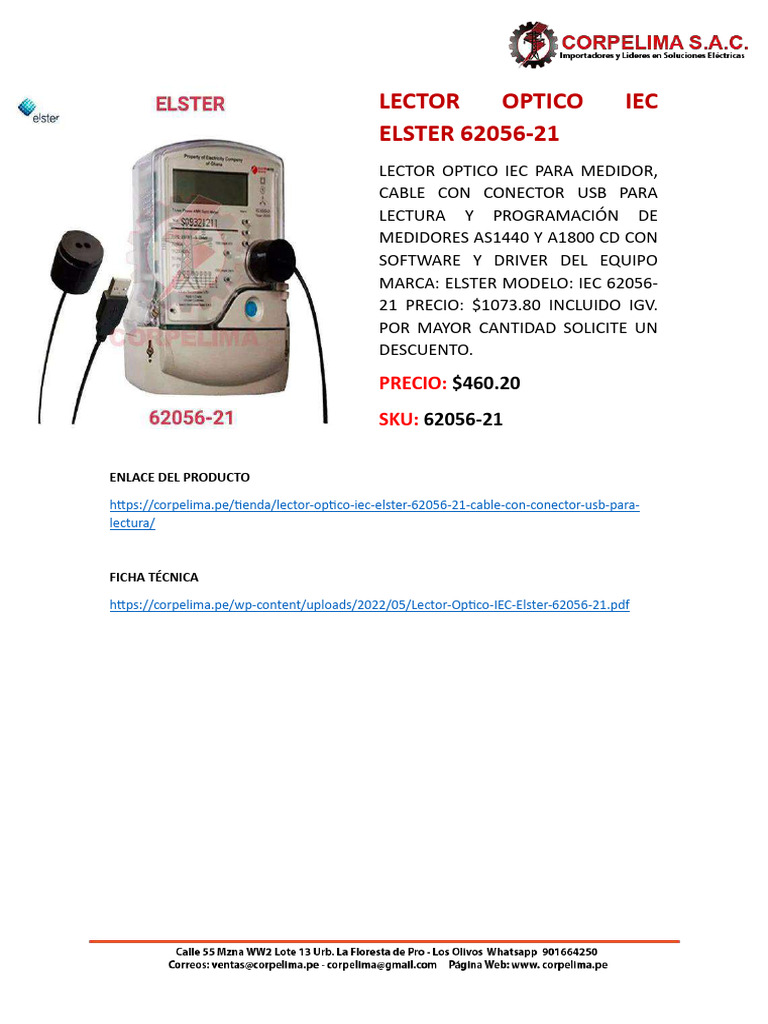 Lector Optico Elster 62056-21 | PDF