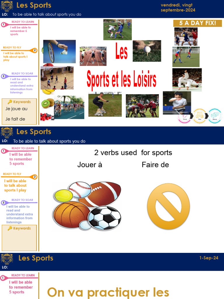 Lesson 1 Les Sports Y9 - Lesson 1-3 | PDF