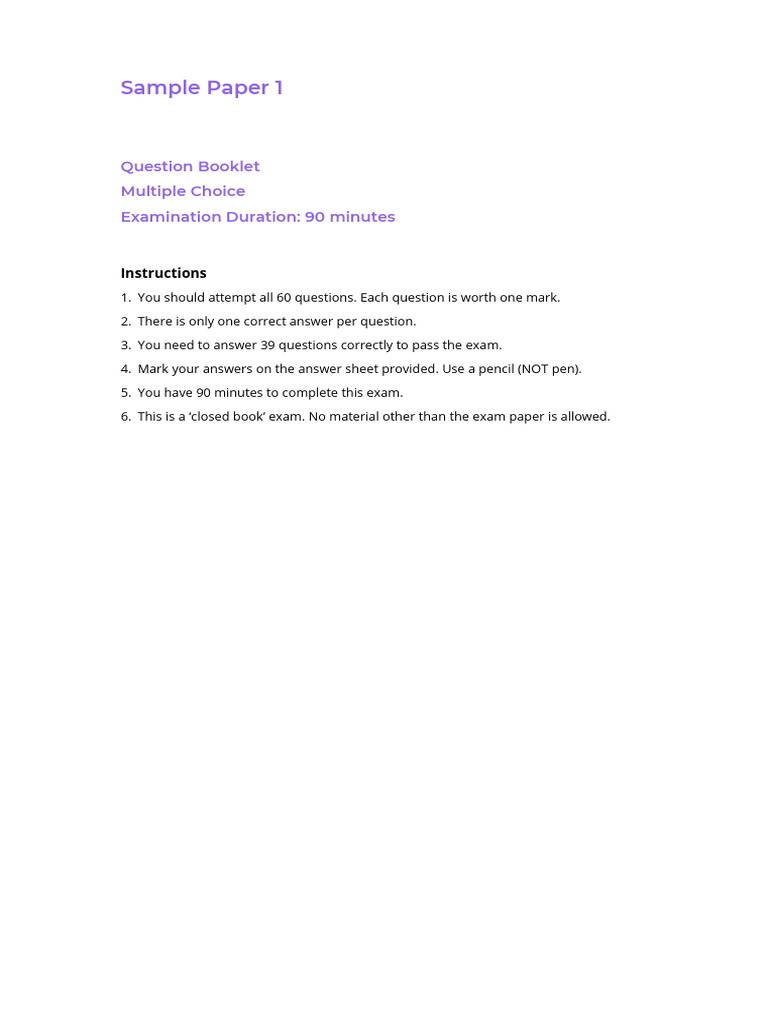 CEII SamplePaper1 QuestionBooklet 0 | PDF