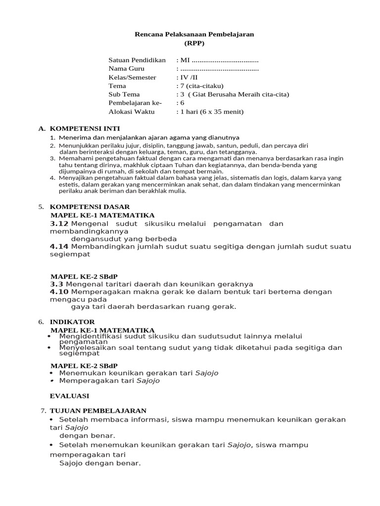 Contoh RPP 7.3.6 | PDF