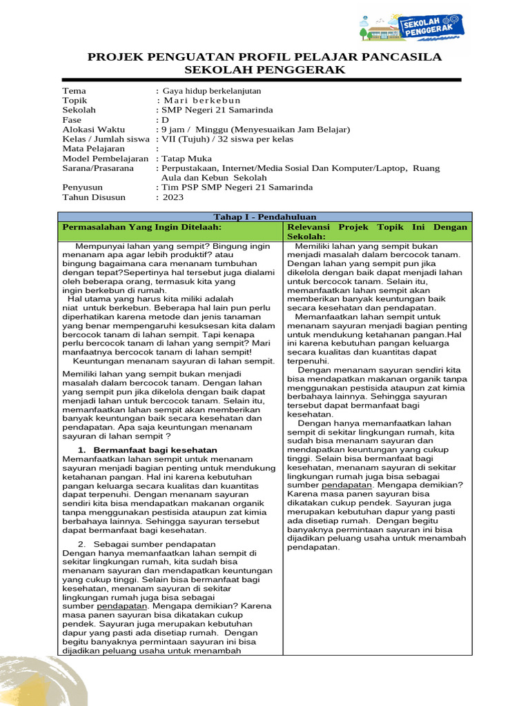 Laporan Projek Modul 7a Ganjil 2023 Agus Suprapto | PDF