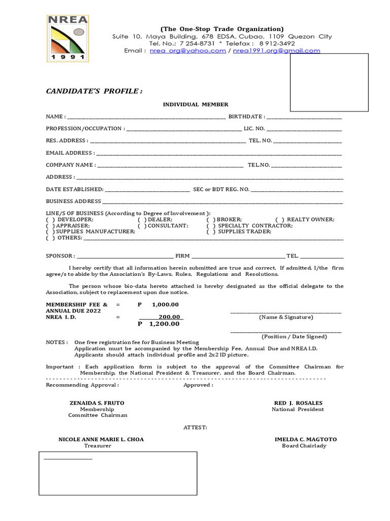 1 Membership Application Form Individual 2024 INDIVIDUAL | PDF