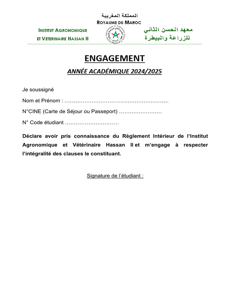 ENGAGEMENT RESIDENCE (IAV Siège + APESA) 2024-2025 - 0 | PDF