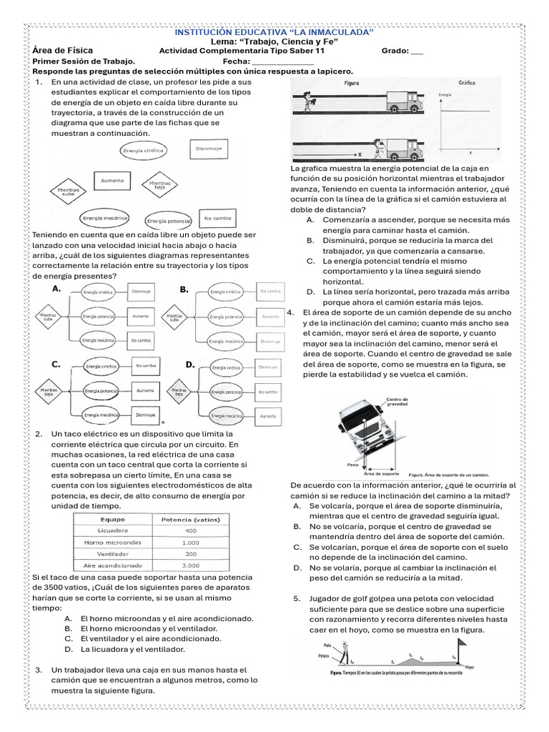 Actividad Complementaria Tipo Saber 11 | PDF
