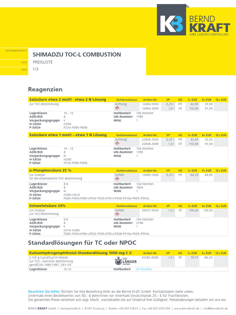 Shimadzu TOC-L Combustion 2016 | PDF