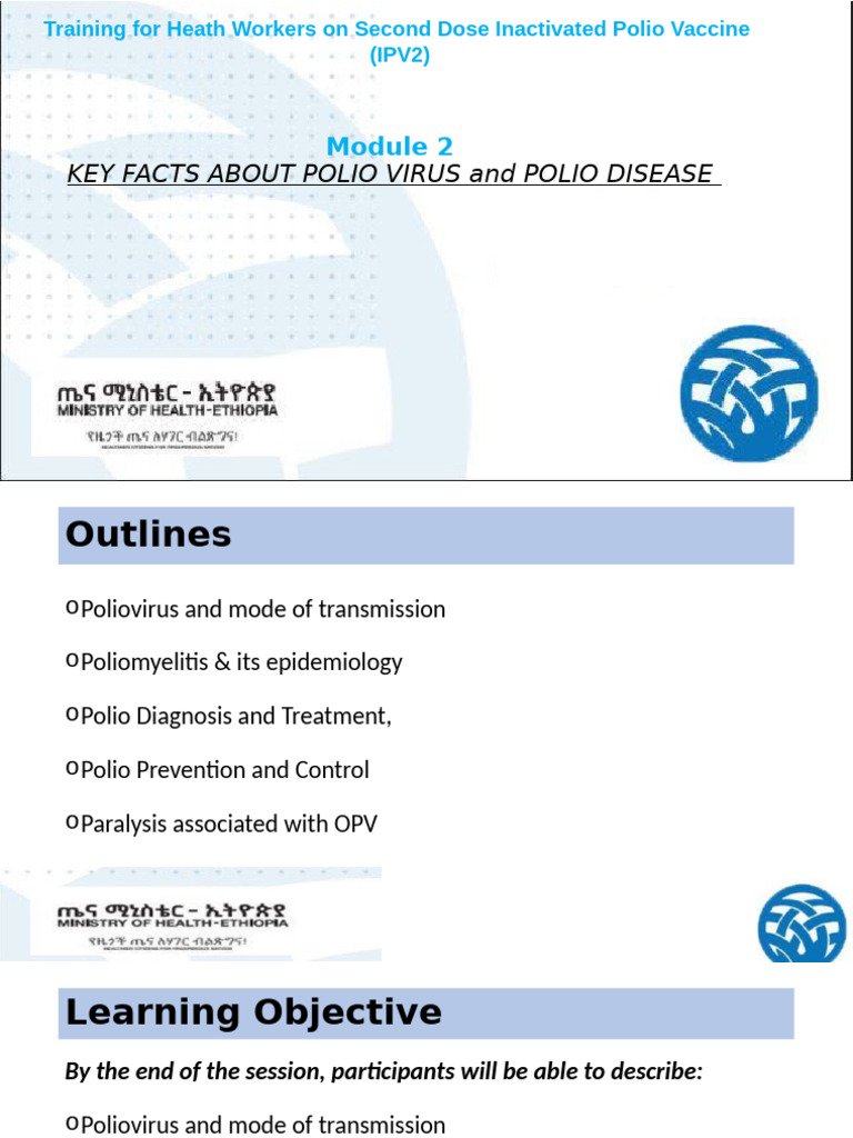 Module 2 - Key Facts About Polio Virus & Polio Disease (Final) | PDF
