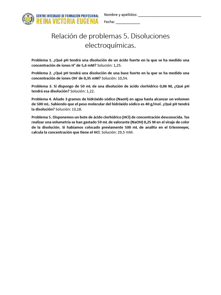 Relación de Problemas 5 | PDF