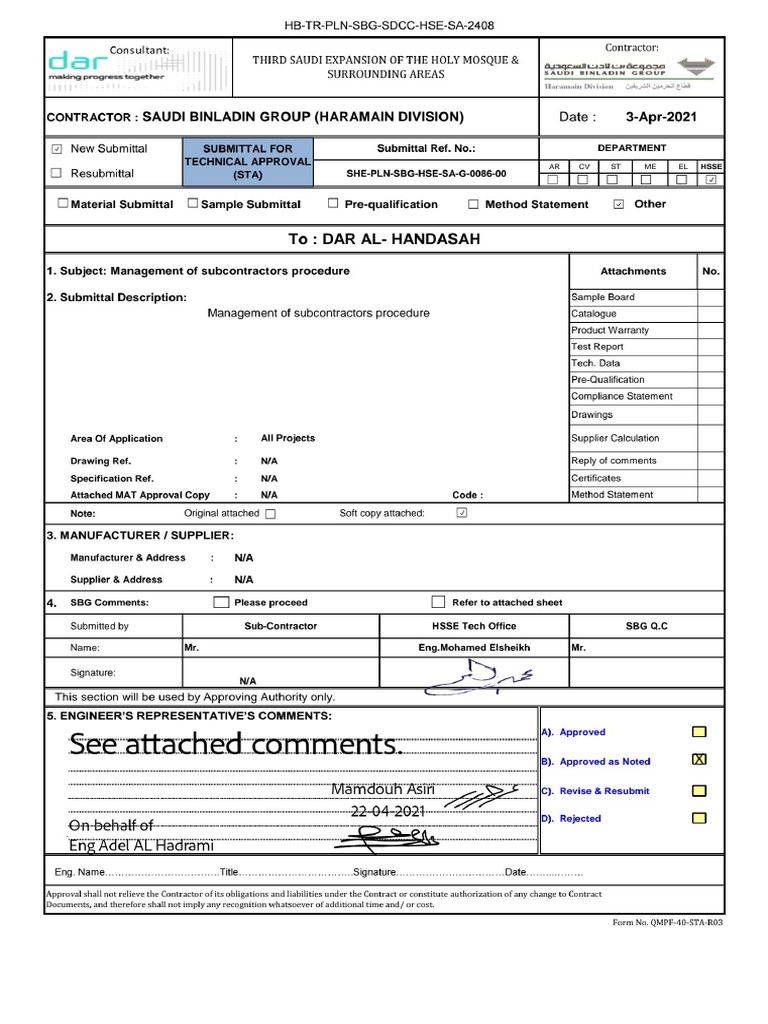 Management of Subcontractors Procedure | PDF
