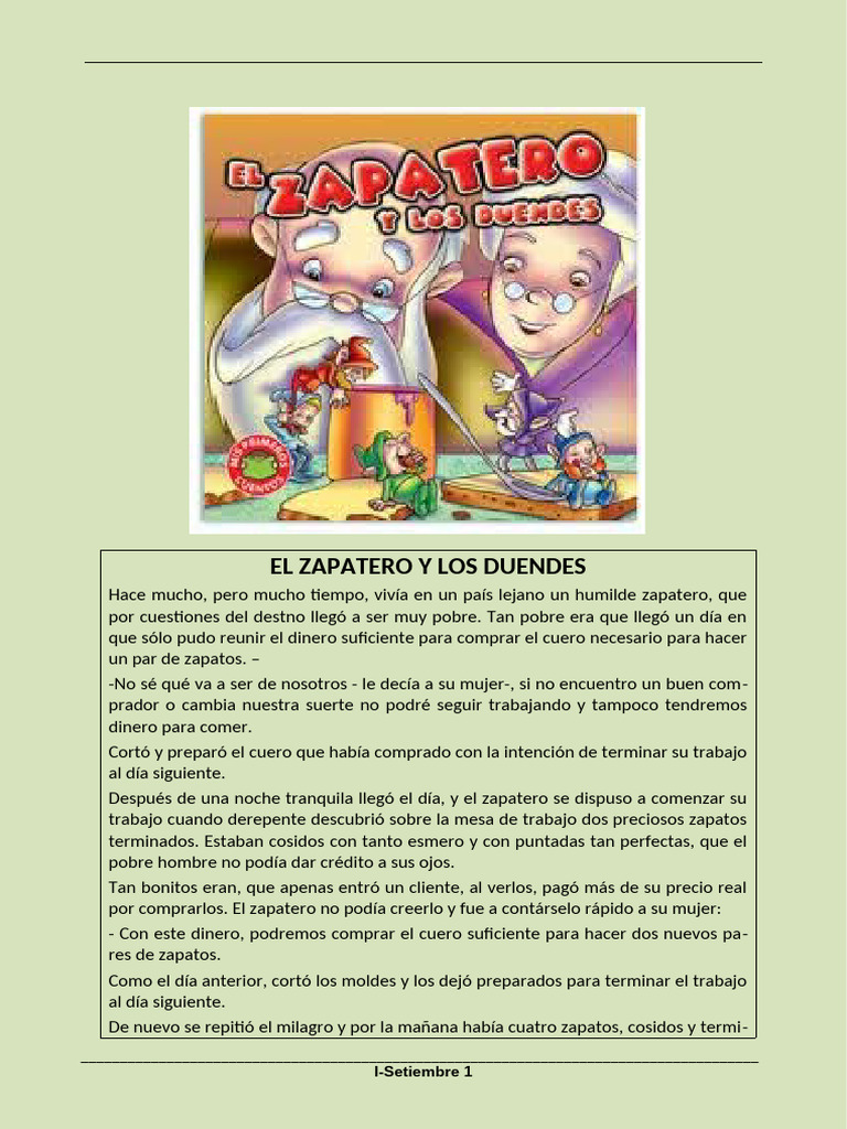 EL ZAPATERO Y LOS DUENDES 2o | PDF