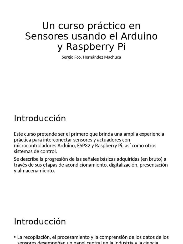 Curso en Sensores Usando Arduino y Raspberry Pi | PDF