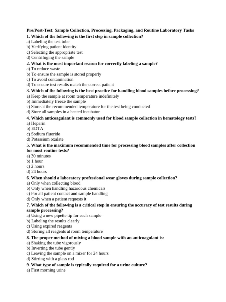 Sample Processing Preposr Test | PDF | Blood Plasma | Blood