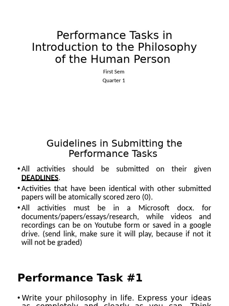 Performance Task Philosophy Quarter 1 | PDF