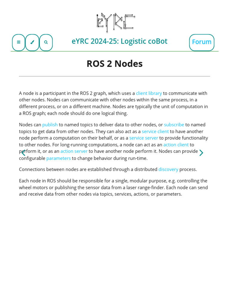 IV. ROS 2 Nodes - EYRC 2024-25 - Logistic CoBot | PDF
