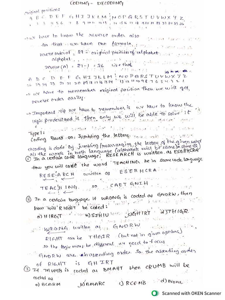 r 2(Coding Decoding) | PDF