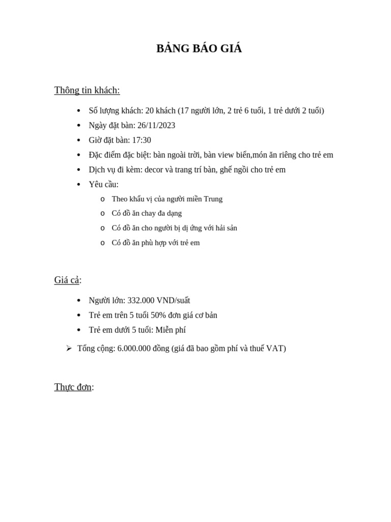 B NG Báo Giá | PDF