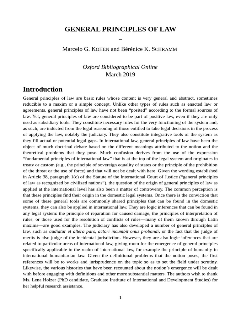 General Principles of Law | PDF