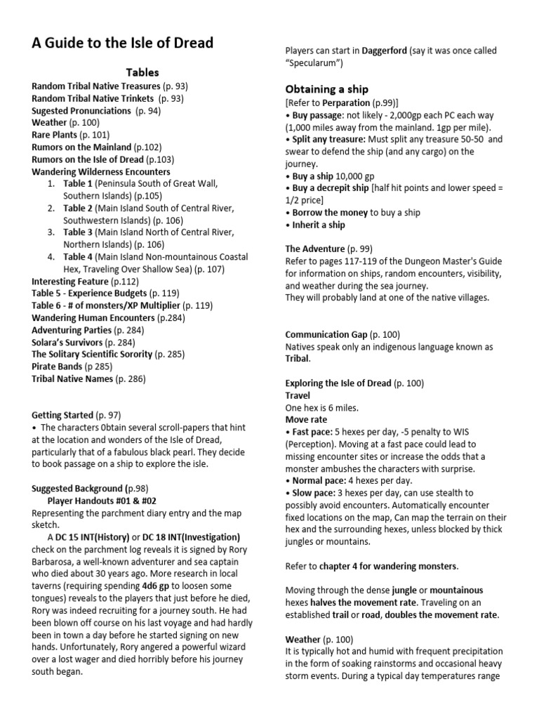 A Guide To The Isle of Dread | PDF