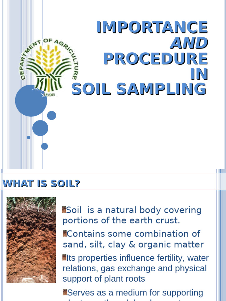 Importance and Procedure in Soil Sampling | PDF | Soil | Plant Nutrition