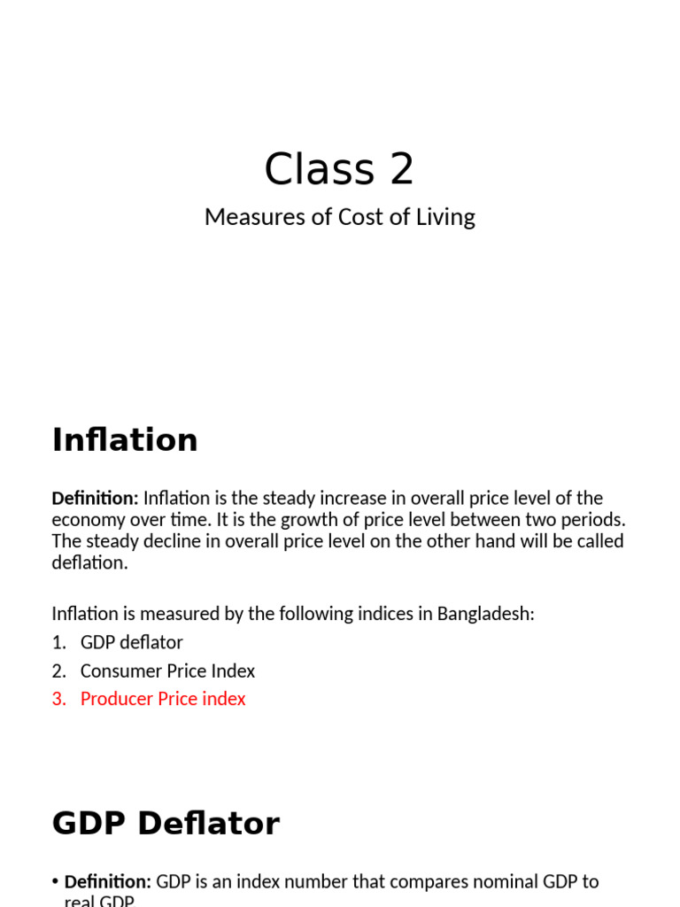 Class 2 Cost of Living | PDF