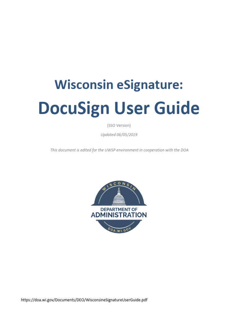 DOA-UWSP DocuSign User Guide - UWSP | PDF