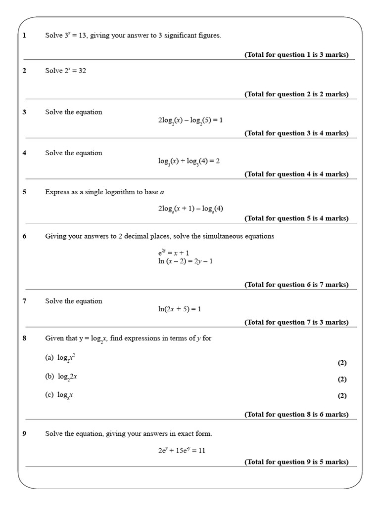 Exponentials And Logs Pdf Radioactive Decay Mathematics