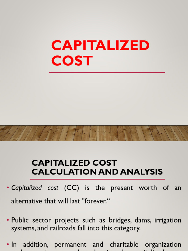4 Capitalized Cost | PDF