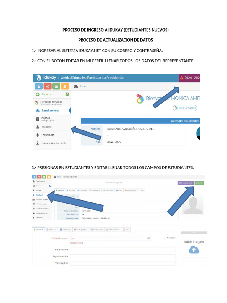 Proceso de Actualización de Datos A Idukay | PDF