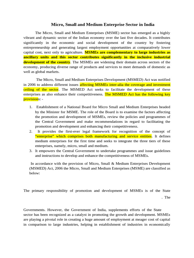 MSME | PDF